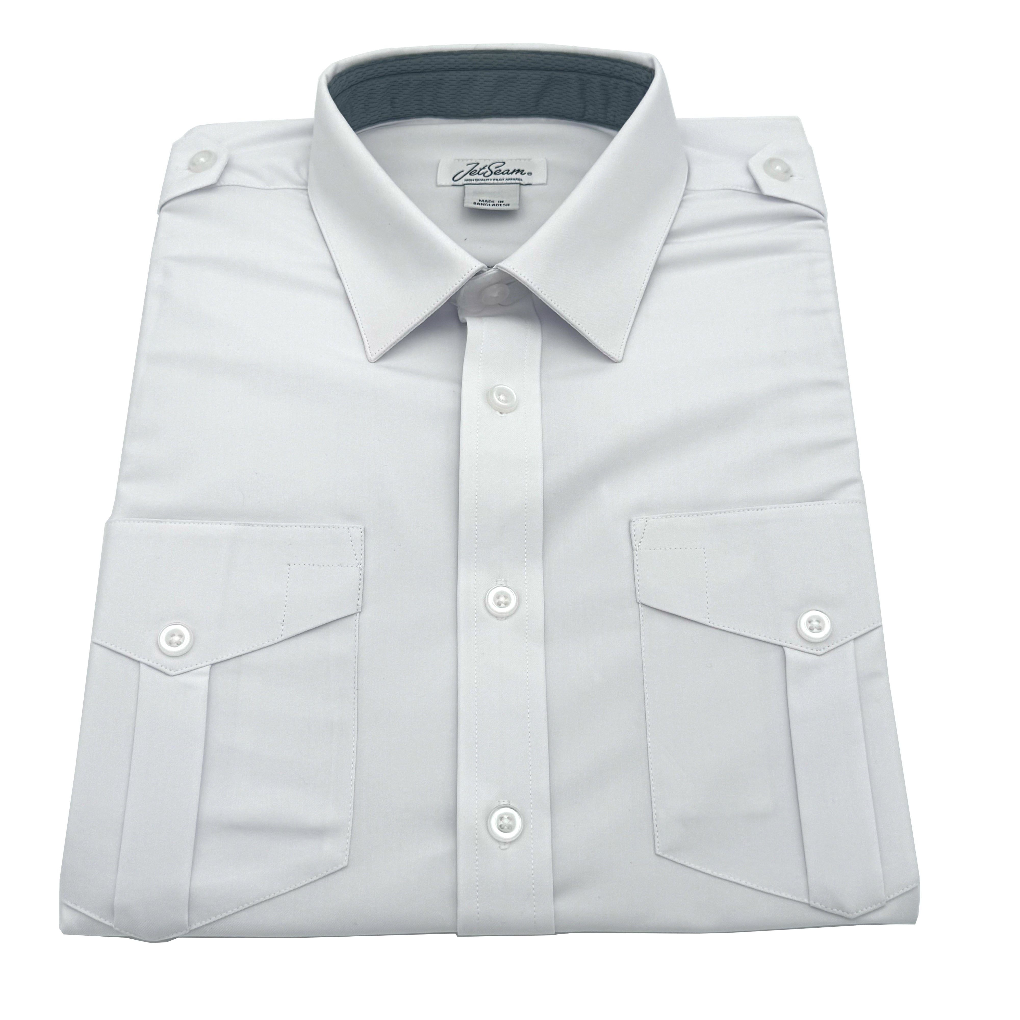JetSeam - Men's Slim Cut "White Label" Short Sleeve Pilot Shirt ...