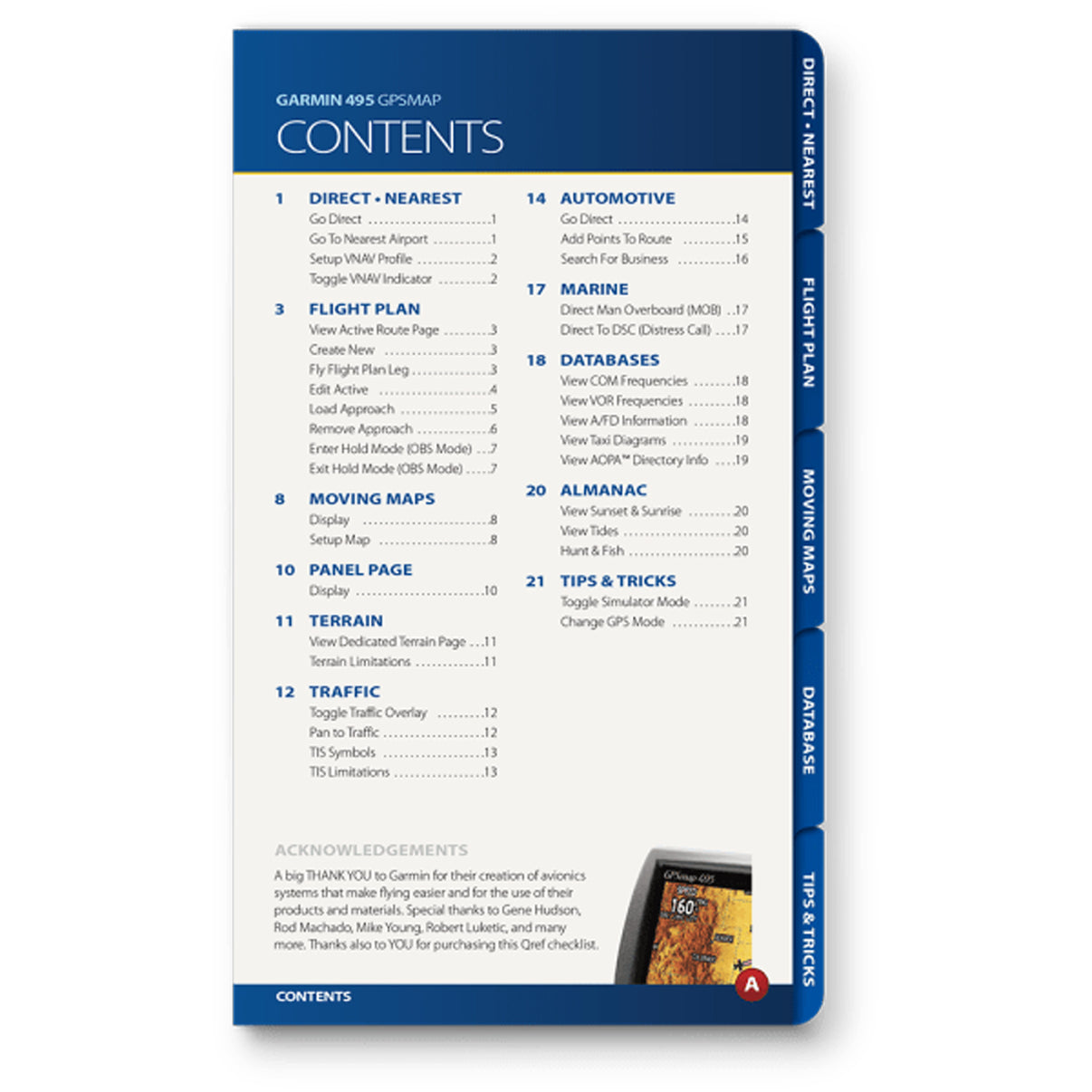 Qref - Garmin GPSMAP 495 Checklist Book – Pilots HQ LLC.