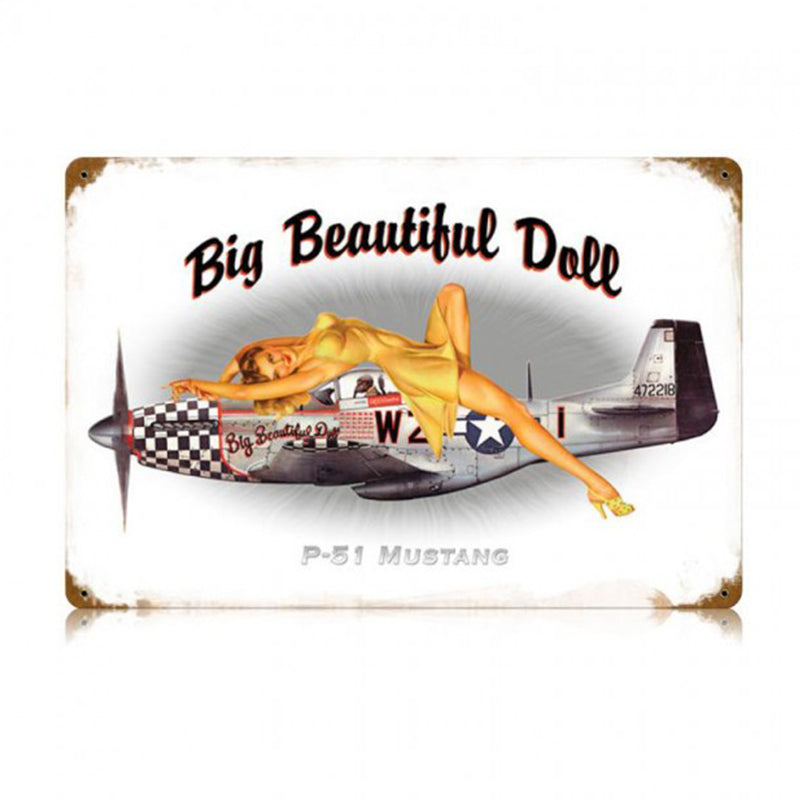 Vintage Signs - P-51 Pin Up Sign | V266 – Pilots HQ LLC.